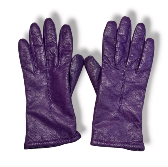 Grandoe | Accessories | Grandoe Purple Leather Lined Winter Gloves ...
